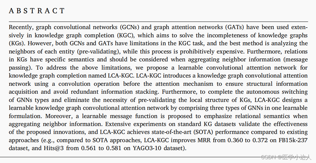 KGC：Learnable convolutional attention network for knowledge graph ...