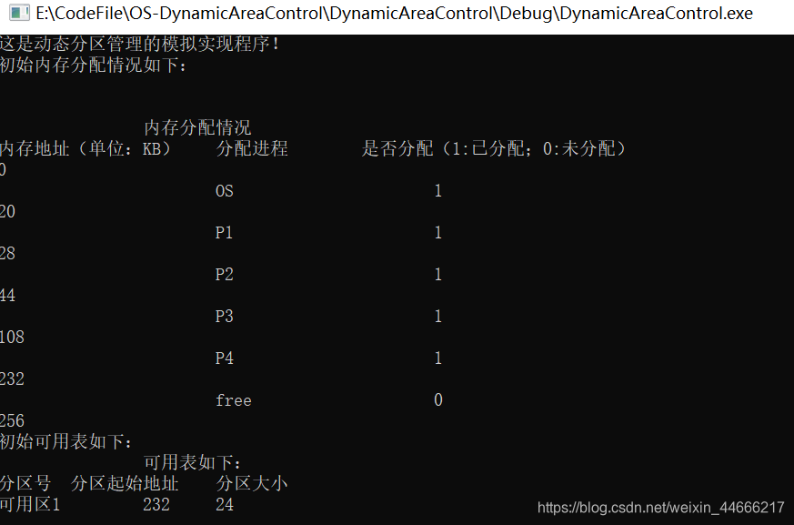 操作系统实验——模拟实现动态分区管理模拟实现动态分区分配下内存的分配与回收代码 Csdn博客