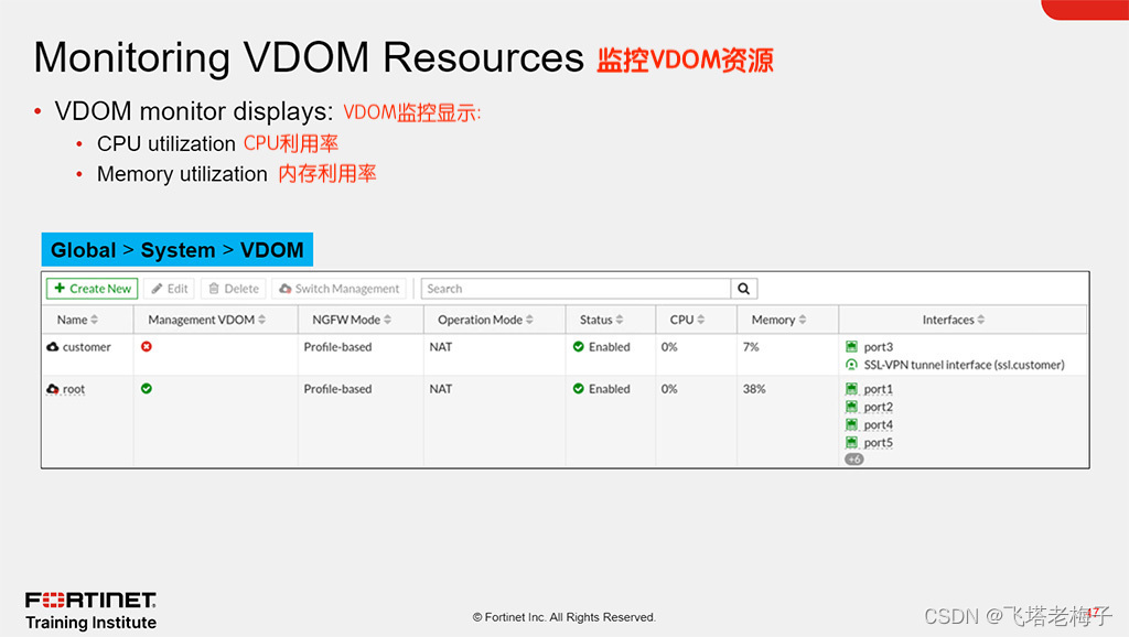 教程篇(7.2) 13. 虚拟域 VDOM & FortiGate基础设施 Fortinet网络安全专家 NSE4_飞塔vdom-CSDN博客