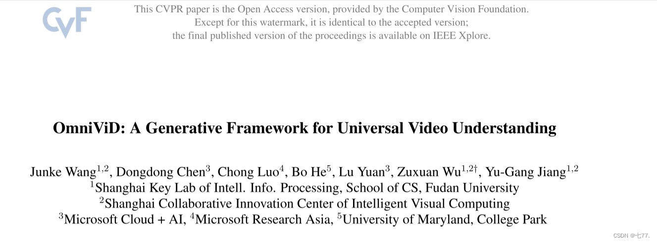 OmniViD: A Generative Framework for Universal Video Understanding-CSDN博客