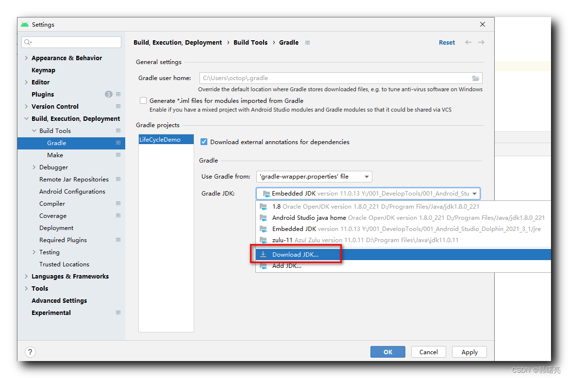【错误记录】Android Studio 编译报错 ( Android Gradle plugin requires Java 11 to run. You are currently ...