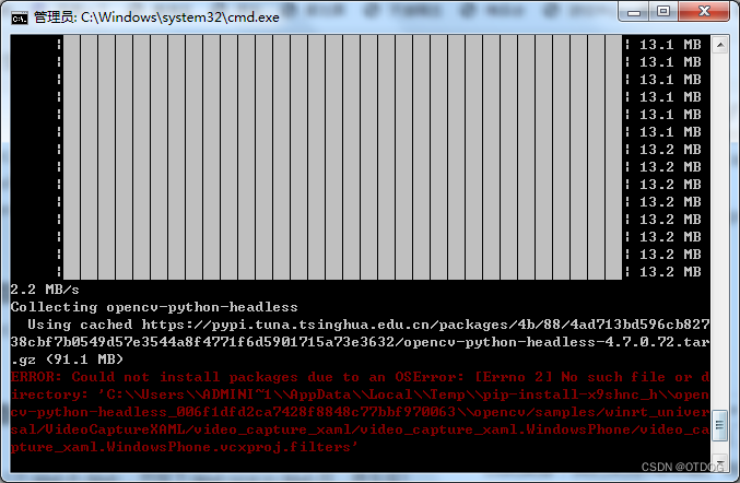 Could not install packages due to an OSError: [Errno 2]-CSDN博客