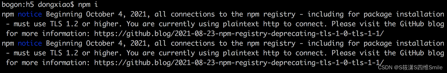 npm报错Beginning October 4, 2021, all connections to the npm registry - including for package ...