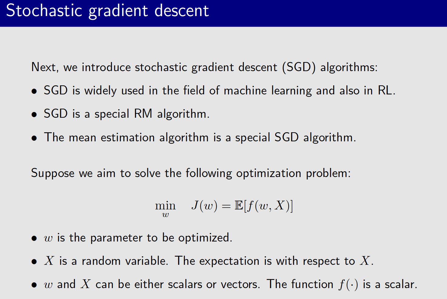RL-赵-(六)：随机逼近/Stochastic Approximation（SA）【无需目标函数】、RM算法、随机梯度下降（SGD）【需目标函数】【采样须独立同分布】【BGD-＞MBGD ...
