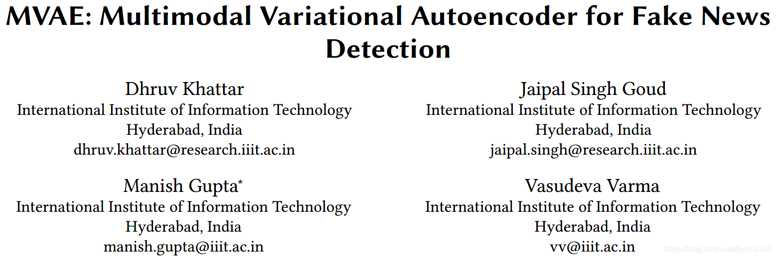 【论文解读 WWW 2019 | MVAE】Multimodal Variational Autoencoder for Fake News ...
