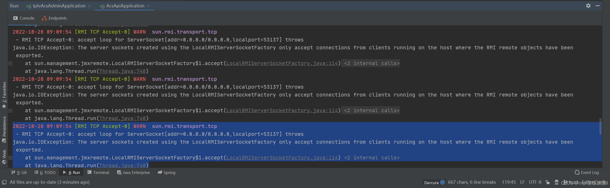 项目启动报错RMI TCP Accept-0: accept loop for ServerSocket[addr=0.0.0.0/0.0.0.0,localport=53137]的解决方案 ...