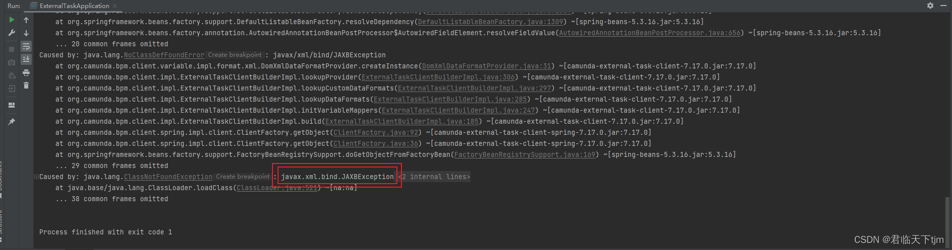camunda-external-task-java外部任务项目启动失败，Error creating bean with name ‘externalTaskClient ...