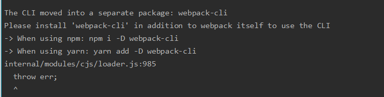 The CLI moved into a separate package:关于webpack4以上版本出现的问题_the command moved into a separate ...