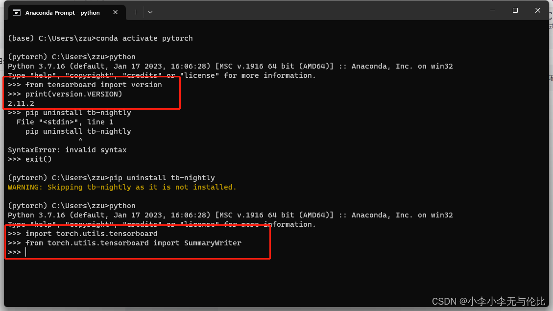 Pytorch学习-tensorboard_python中tensorboard安装-CSDN博客