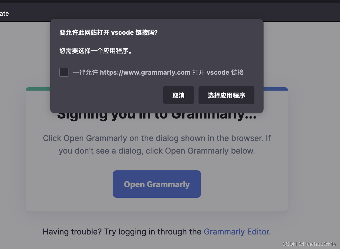 VS code安装Grammarly插件后，如何登陆个人账号？_vscode grammarly-CSDN博客