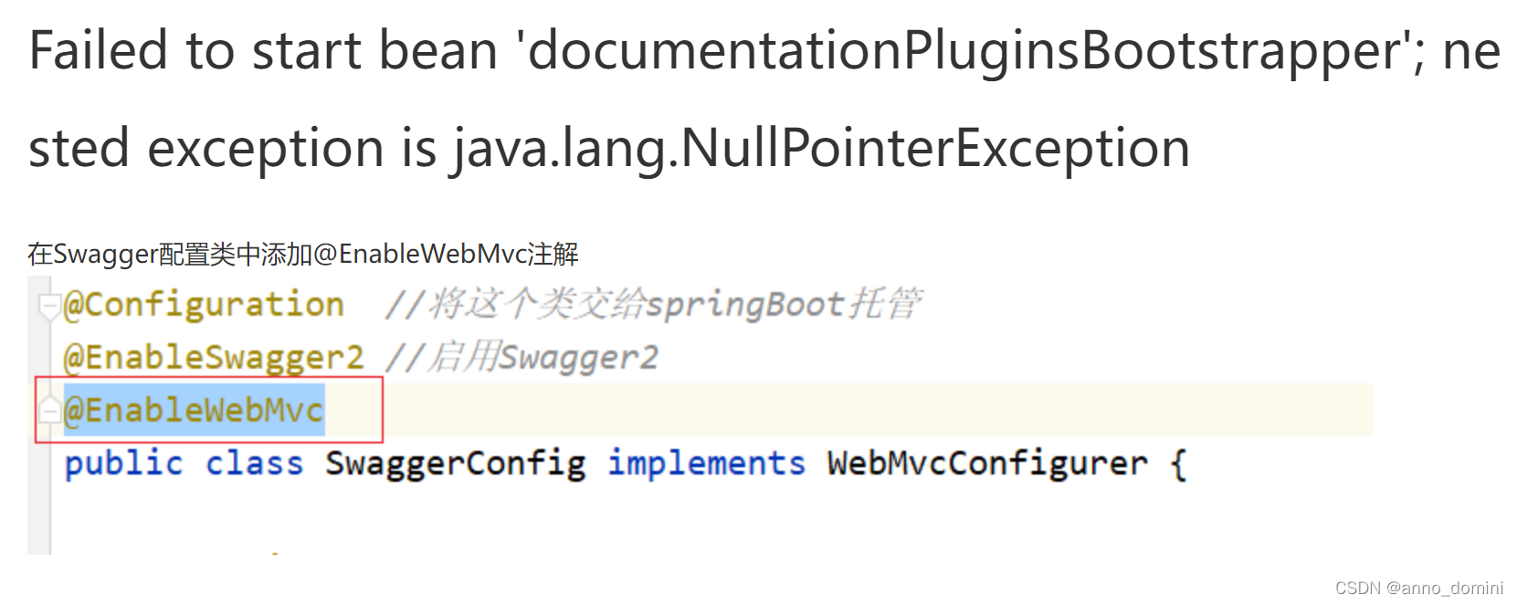 Failed to start bean ‘documentationPluginsBootstrapper‘；_failed to start bean ...