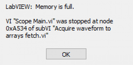 LabVIEW错误“内存已满 - 应用程序停止在节点”_labview hex 0x2内存已满-CSDN博客