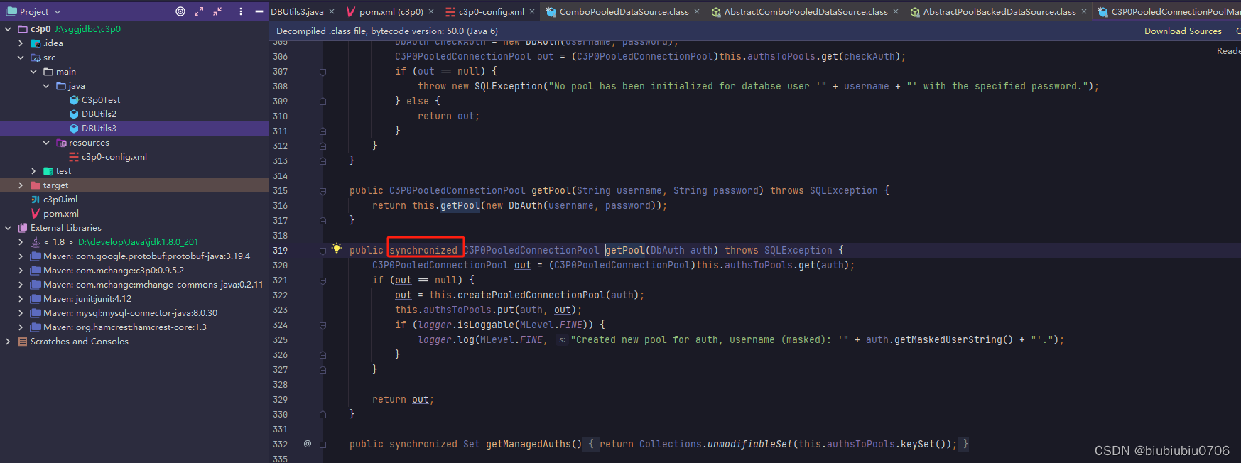 JDBC整合C3P0,DBCP,DRUID数据库连接池_jdbc c3p0连接池连接数据库工具类-CSDN博客