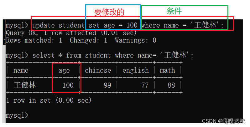 mysql数据库基本操作中update修改、delete删除基本操作_mysql修改第三行 第二列数据delete-CSDN博客
