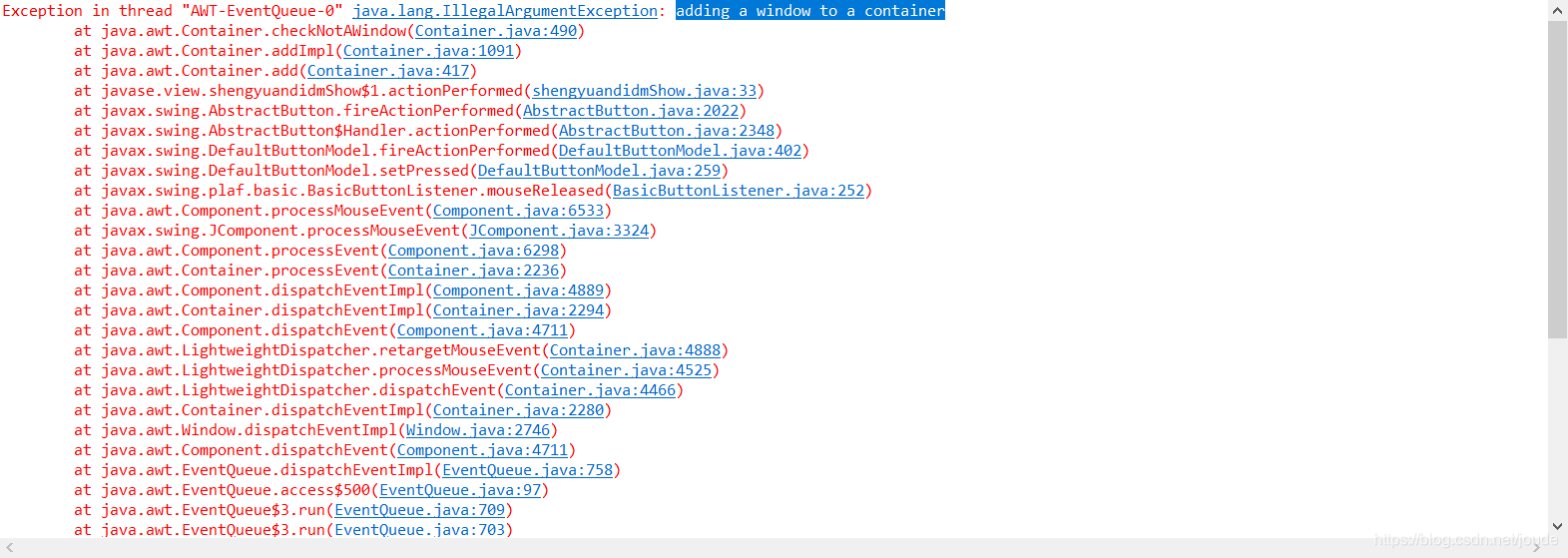 在java swing学习中出现adding a window to a container错误如何解决-CSDN博客