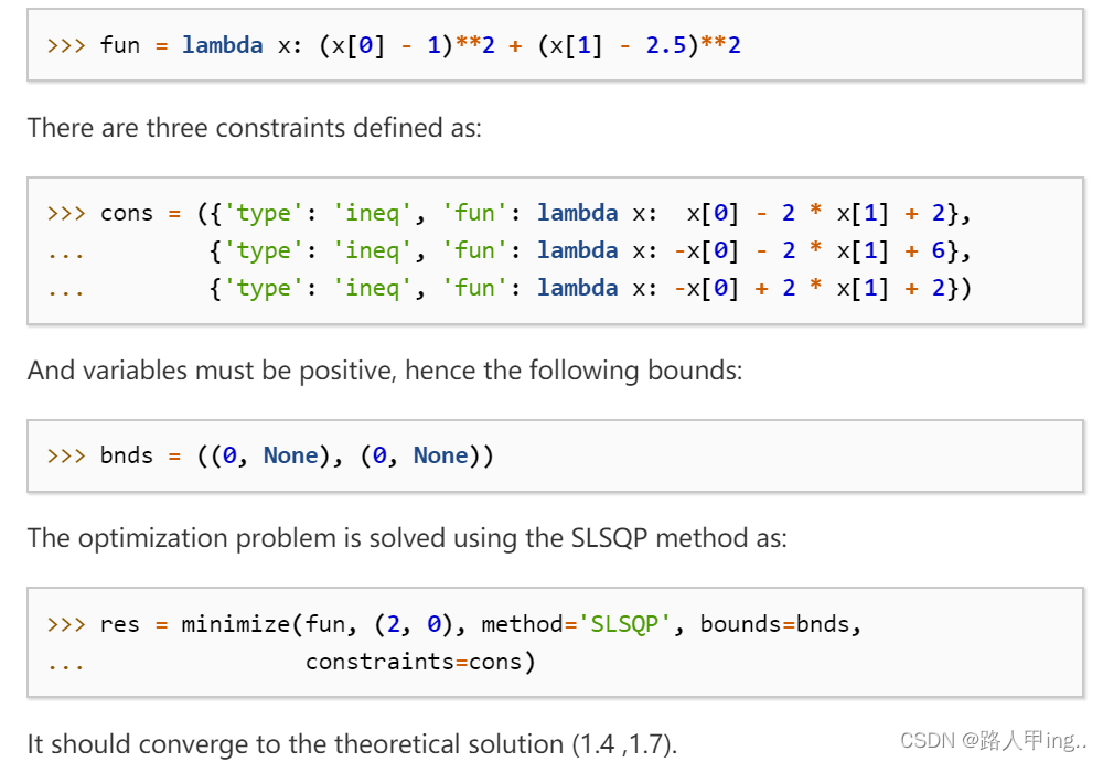 scipy minimize当目标函数需要参数、当约束条件特别特别多时-CSDN博客