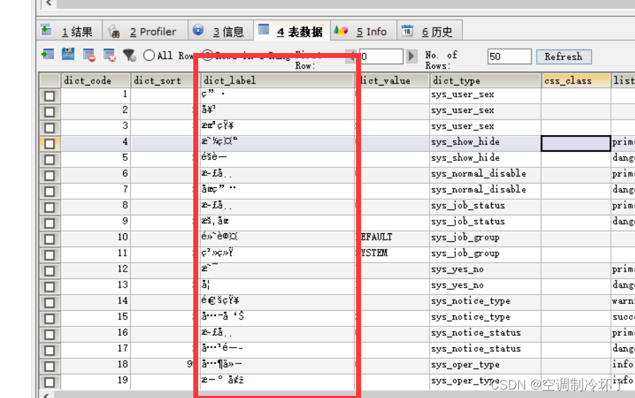 【不是ruoyi也行】【ruoyi】关于导入sql脚本产生表单乱码_若依系统 sql文件报错-CSDN博客