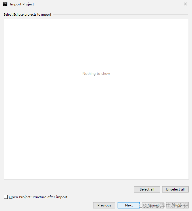 导入eclipse项目时select eclipse projects to import显示nothing to show--踩坑记录_select eclipse projects to ...