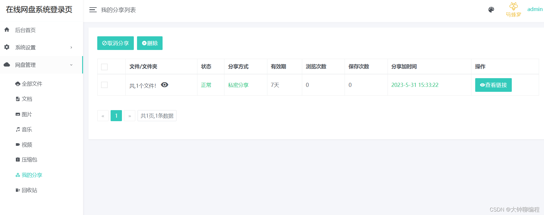 计算机毕业设计课程设计系列基于springboot在线网盘管理系统网盘系统开题报告 Csdn博客
