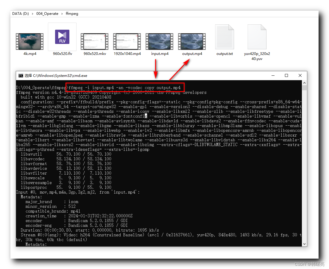 【ffmpeg】ffmpeg 命令行参数 ⑤ 使用 Ffmpeg 命令提取 音视频 数据 保留封装格式 保留编码格式 重新编码 Ffmpeg 提取音频 Csdn博客
