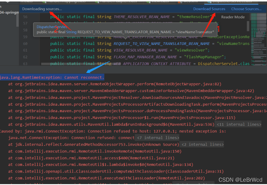 IDEA下载源码java.lang.RunTimeException:Cannet reconnet的解决方法：_下载新idea internal error java.lang ...