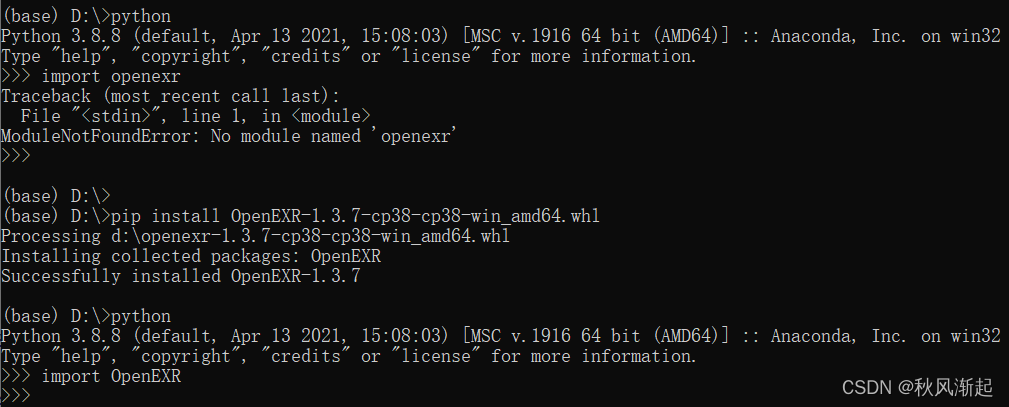 Windows下使用python安装OpenEXR包问题及解决办法_pip openexr-CSDN博客
