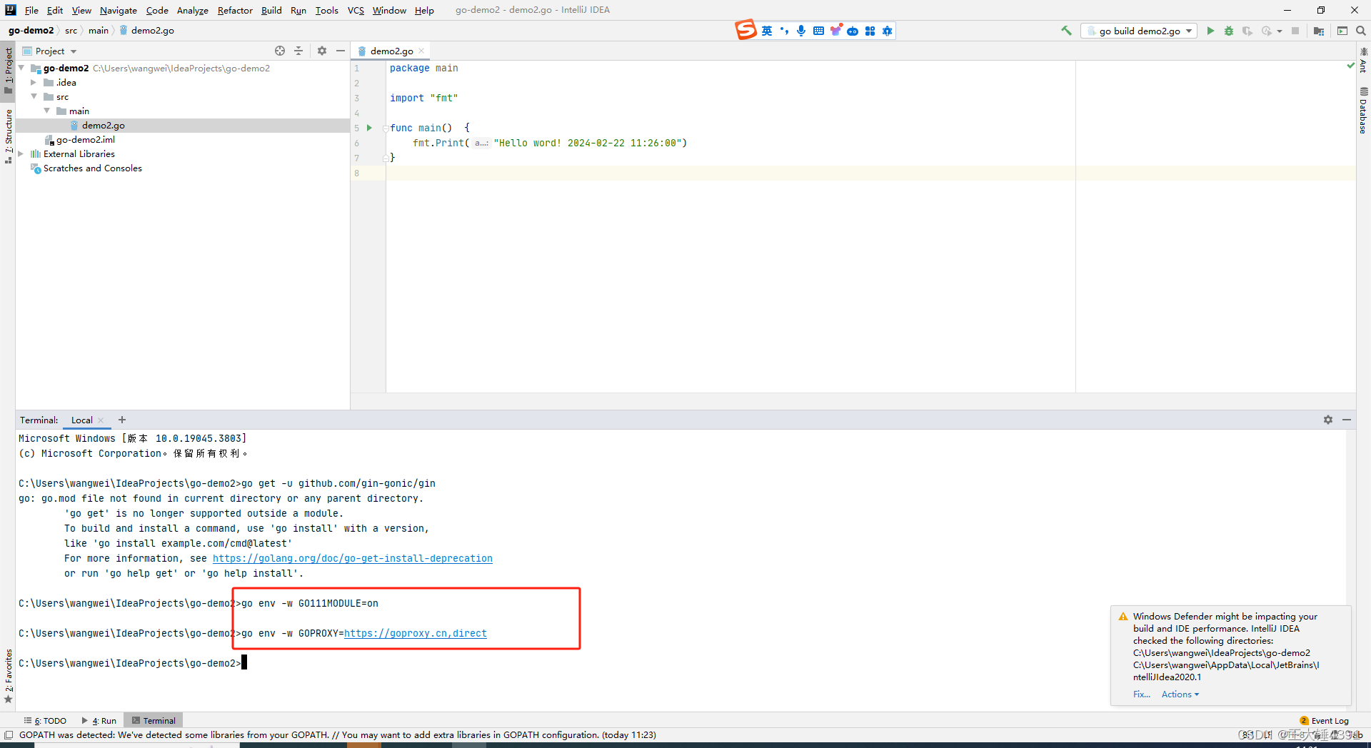 Golang学习2,golang开发配置国内镜像golang设置镜像 Csdn博客