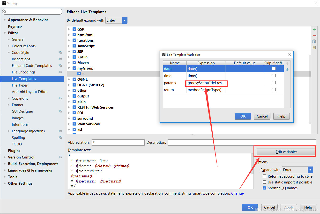 IDEA自定义方法注释模板_idea方法注释模版参数定义 methodparameters()-CSDN博客