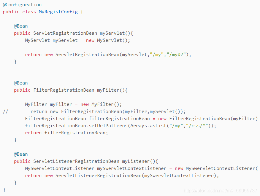SpringBoot整合Servlet、Filter、Listener：原生注解与RegistrationBean方式-CSDN博客