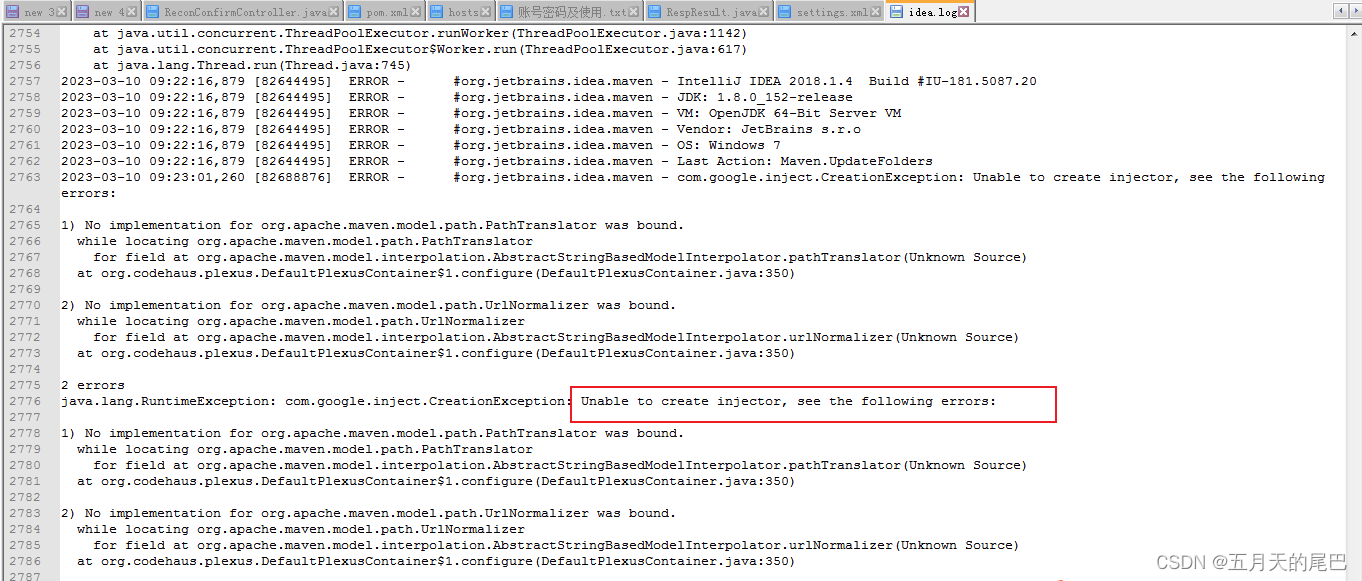 idea maven:Unable to import maven project /idea maven工程加载报错_idea unable to import maven project ...
