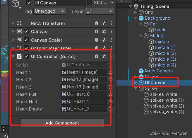 Unity2D 角色生命系统及UI控制脚本编写之四（学习自用）_unity2d 控制ui生成-CSDN博客