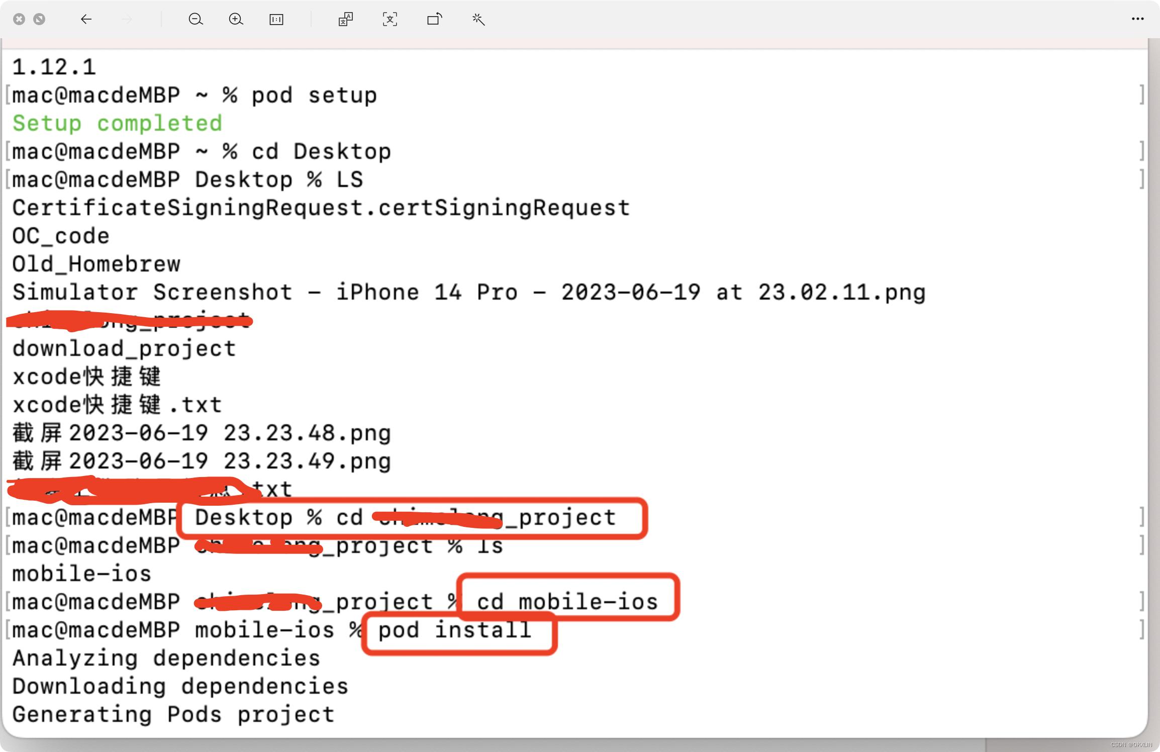 IOS项目报错：The sandbox is not in sync with the Podfile.lock. Run ‘pod install‘ or update your ...