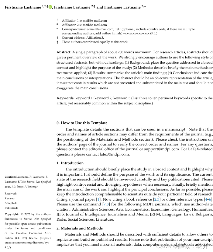 MDPI模板报错的问题---提示缺少sty文件，并提供bib引入参考文献的方式-CSDN博客