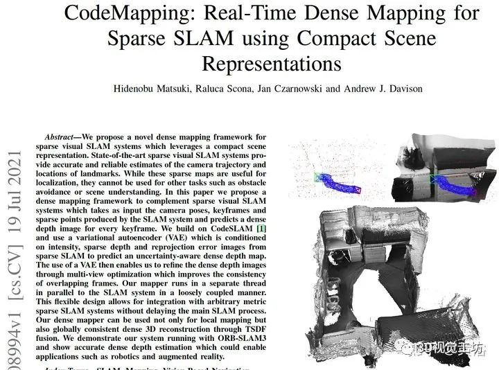 CodeMapping：稀疏SLAM实时密集建图（帝国理工学院）-CSDN博客
