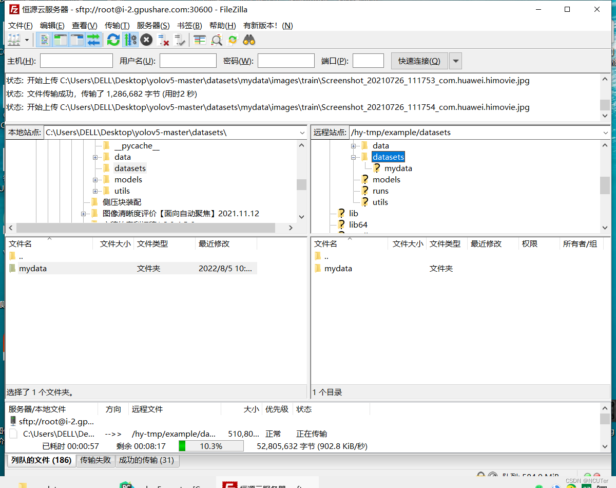 手把手教学使用恒源云服务器跑深度学习（使用pycharm_professional，OSS,FileZilla等）_filezilla连接oss-CSDN博客