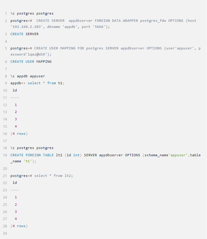 【YUNBEE云贝-PostgreSQL】FDW应用_有过云bfbdb7-CSDN博客