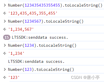 toLocaleString()将数字格式化为带有千分位分隔符的字符串‘1,234,567‘_tolocalestring() 转换千分位 ...