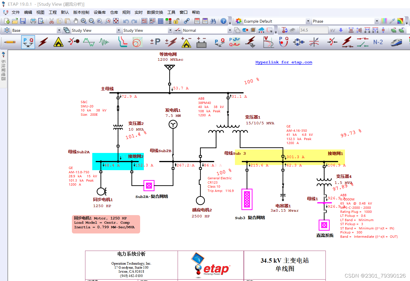 etap潮流计算短路计算暂态稳定计算电力系统建模仿真答疑-CSDN博客