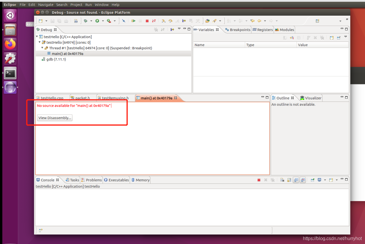 ubuntu下eclipse cdt单步调试C++ Release程序失败，报错“No source available for “main() at 0x40179a”-CSDN博客