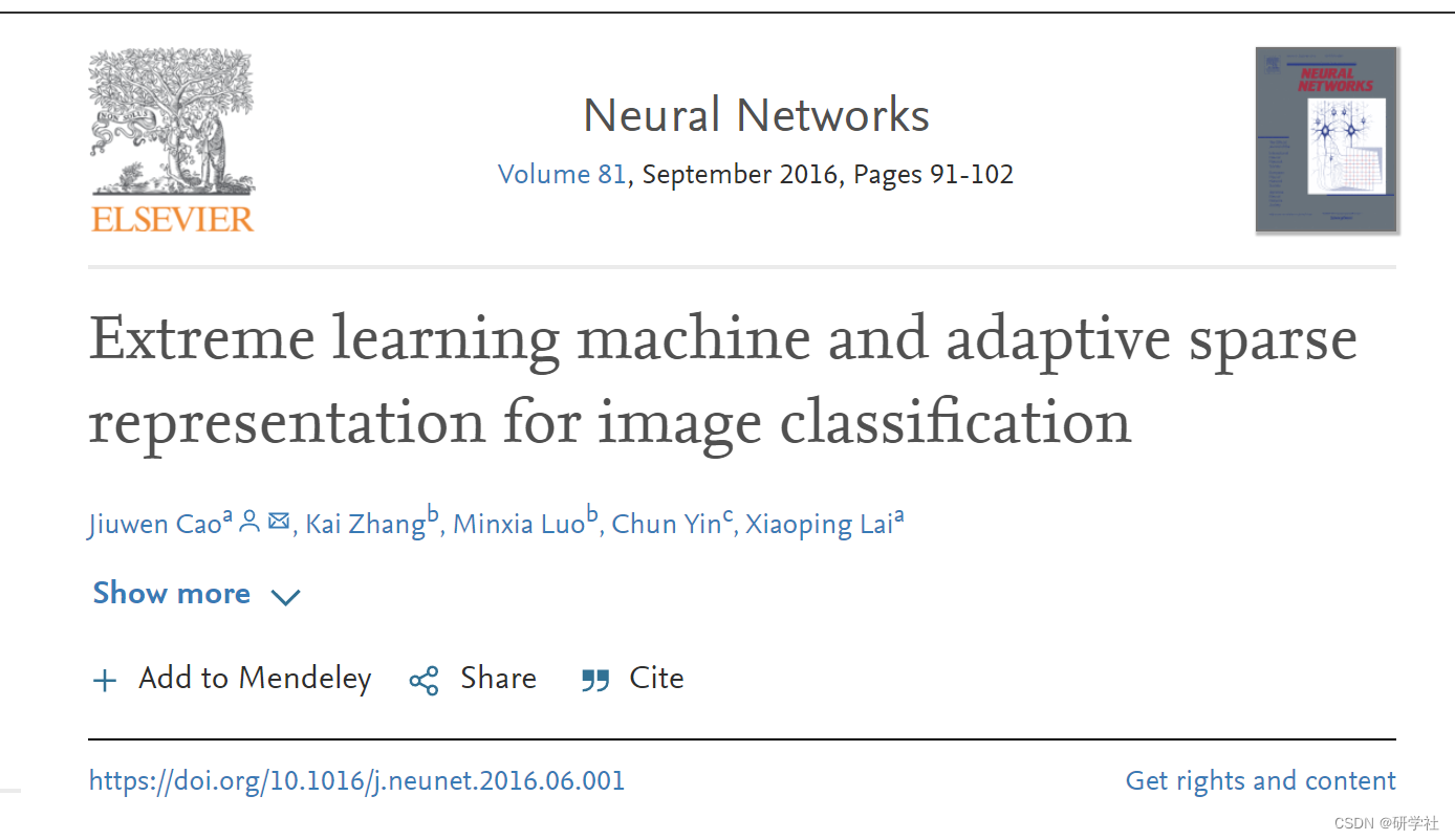 极限学习机和自适应稀疏表示算法 （EA-SRC）（Matlab代码实现）-CSDN博客