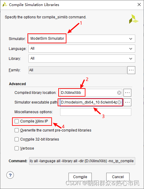 Vivado关联Modelsim行为级仿真出错 [USF-ModelSim-70] ‘compile‘ step failed with error(s) while executing ...