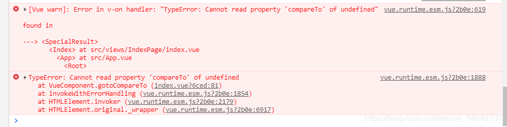 Vue 解决error In V On Handler Typeerror Cannot Read Property ‘compareto‘ Of Undefined Vue