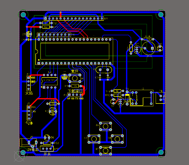 基于51单片机的智能环境监测光强火焰有害气体检测proteus仿真原理图PCB_51实现光照和有害气体检测-CSDN博客