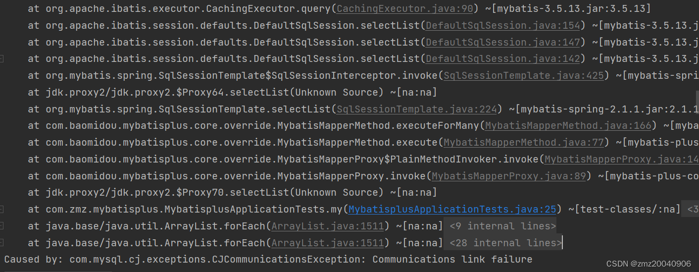 报错Caused by: com.mysql.cj.exceptions.CJCommunicationsException: Communications link failure ...