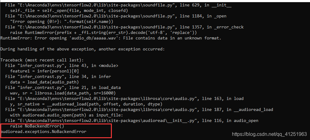 Windows10 librosa 报错 raise NoBackendError() audioread.exceptions.NoBackendError-CSDN博客