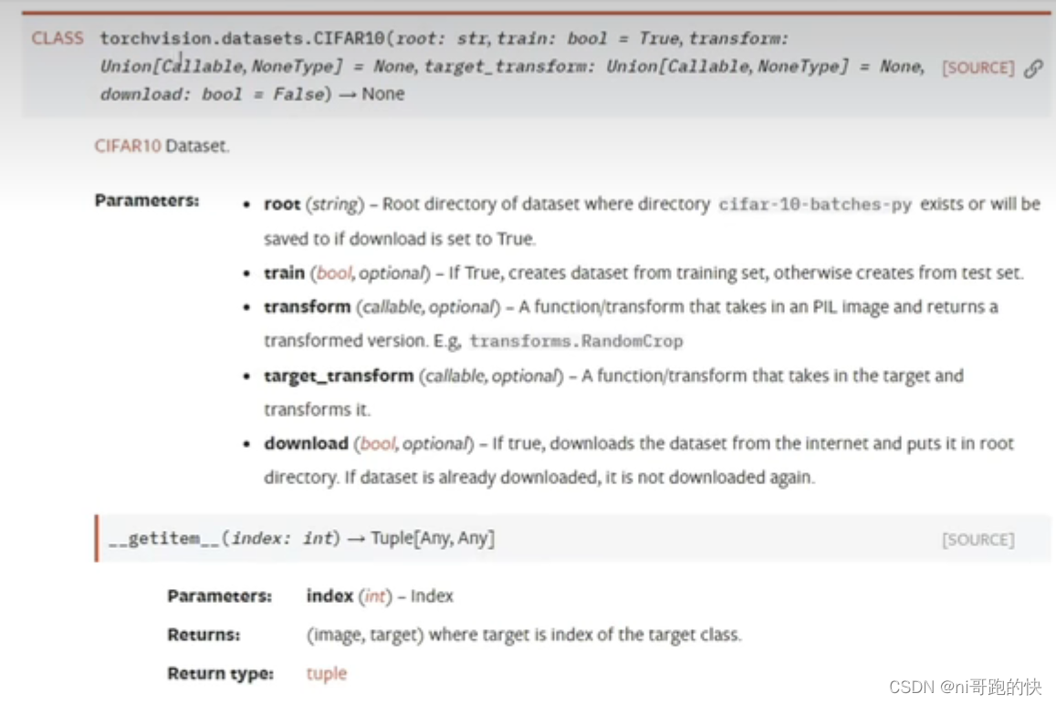P14：torchvision以及dataloader（Pytorch小土堆学习笔记）_cf10数据集-CSDN博客