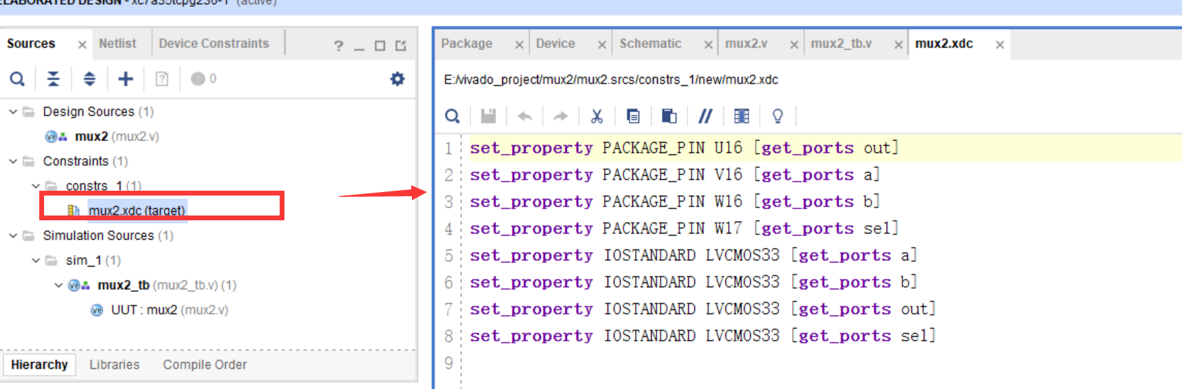 你的第一个基于vivado的fpga开发流程实践——二选一多路器vivado第一个程序 Csdn博客