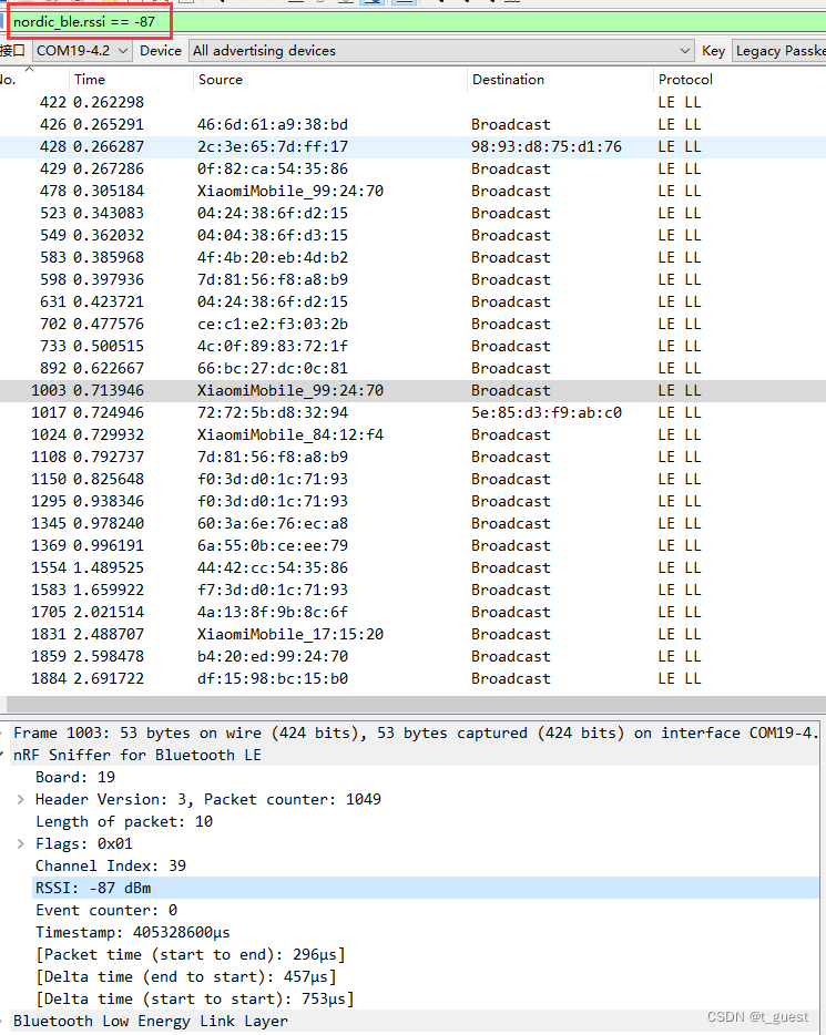 nRF Sniffer 在Wireshark中的使用-CSDN博客