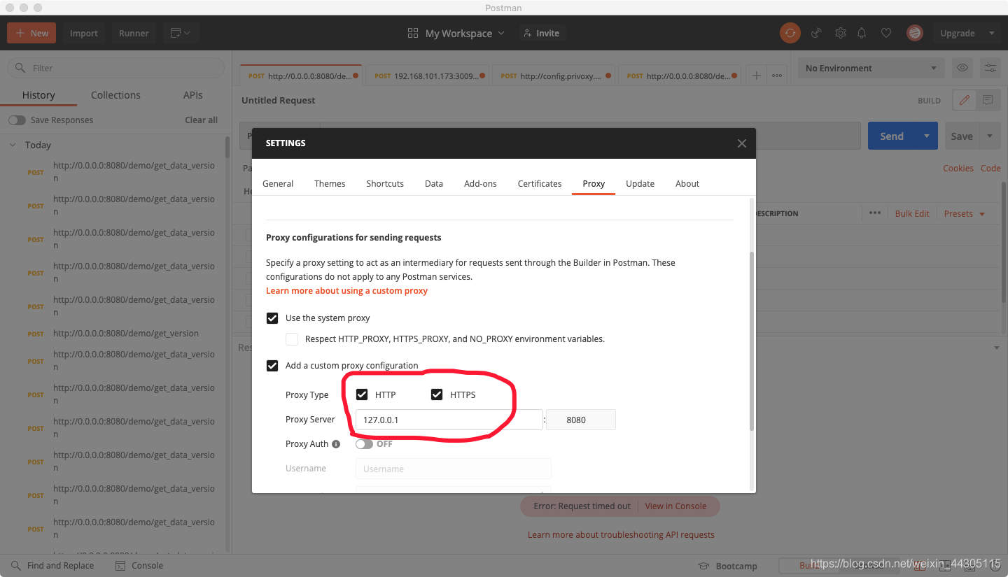 postman发送请求时报错：500 Internal Privoxy Error_postman报500-CSDN博客